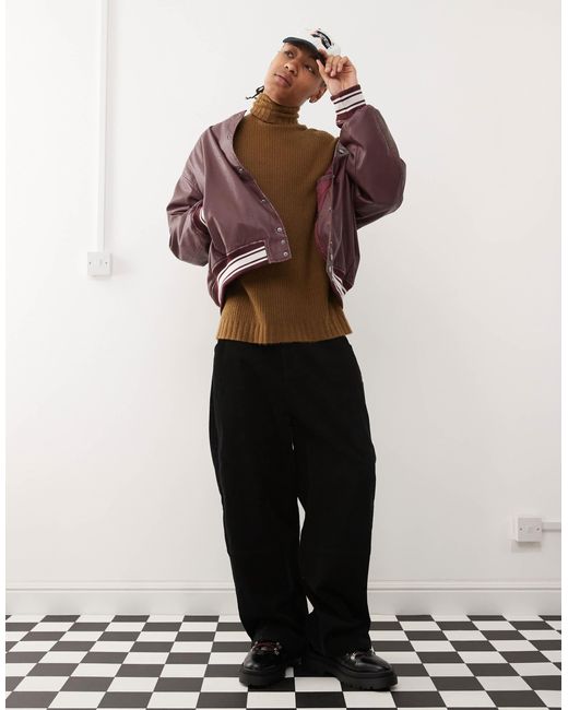 Collusion Oversized Heavy Weight Turtle Neck Sweater in Brown for Men ...