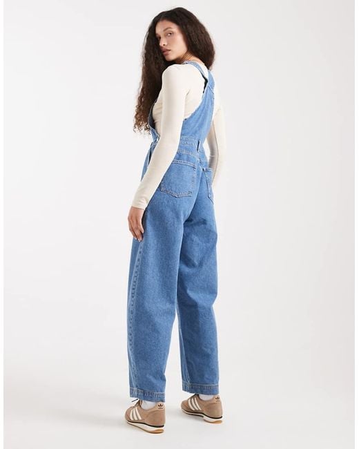 Miss Selfridge Barrel Leg Jumpsuit in Blue | Lyst UK
