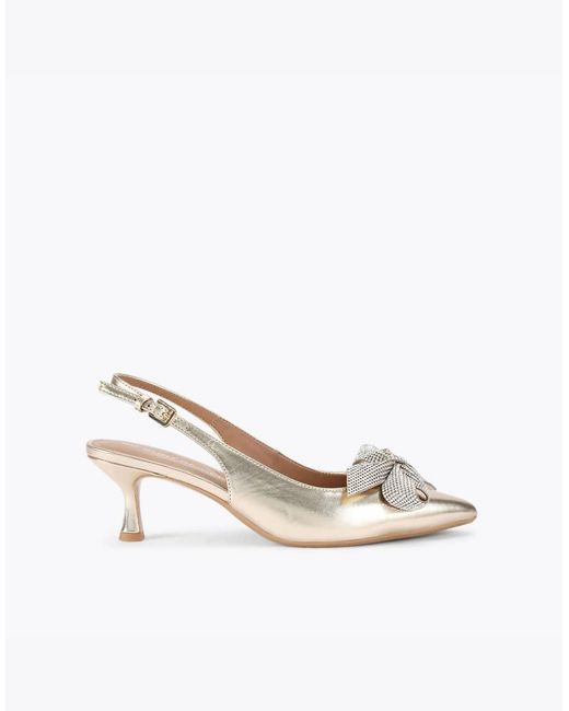 KG by Kurt Geiger Tilly Bow Gem Heeled Shoes in White | Lyst UK