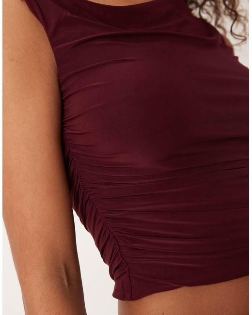 New Look Cowl Neck Ruched Side Singlet in Red | Lyst UK