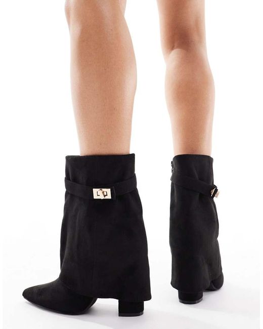 SEQWL Ranger Fold Over Ankle Boots in Black | Lyst UK