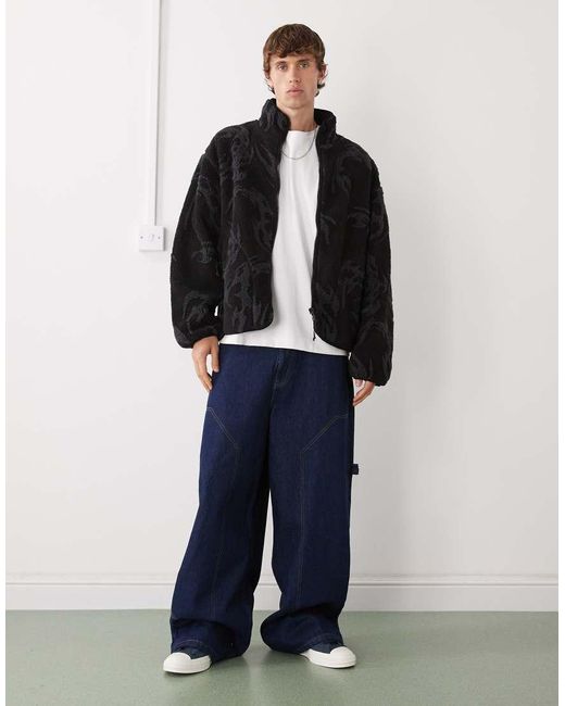 Weekday Jaquard Pile Jacket in Black for Men | Lyst UK