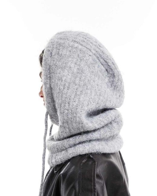 Pieces Oversized Balaclava Snood in Black | Lyst UK