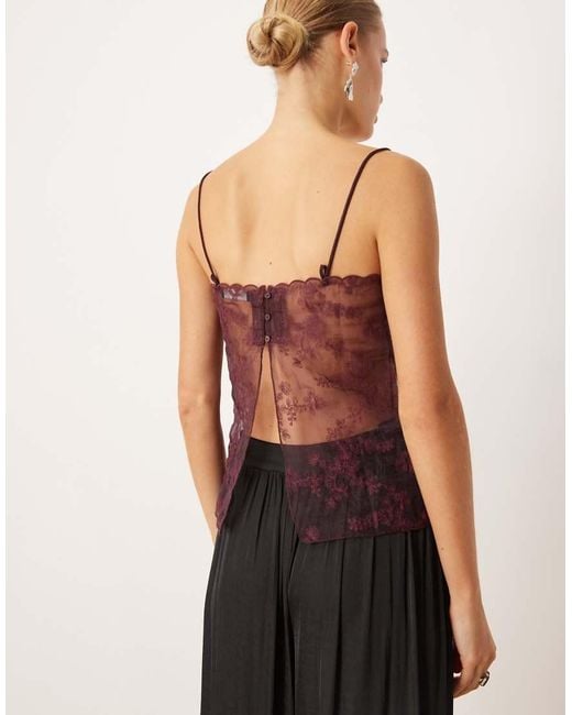 Mango Sheer Embroidered Cami Top | Lyst UK