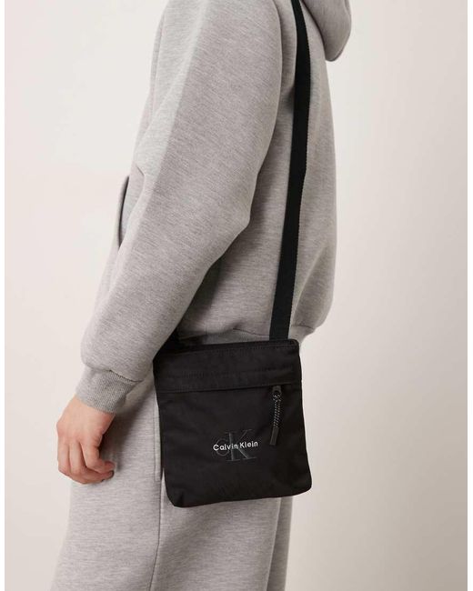 Calvin Klein Logo Cross Body Bag in Grey for Men | Lyst UK