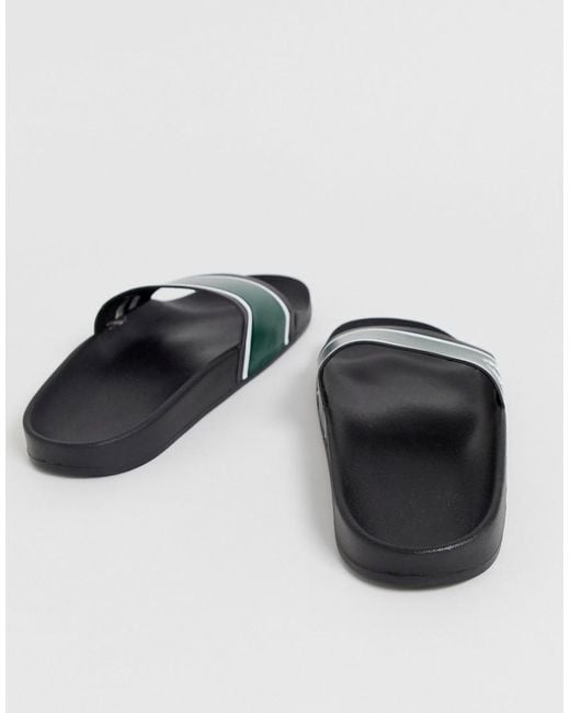 Fred Perry Logo Pool Sliders in Black for Men - Save 50% - Lyst