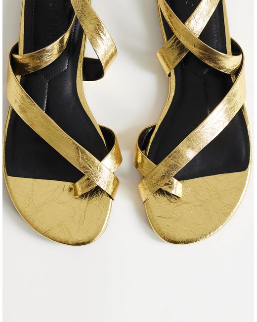 TOPSHOP Erika Flat Sandal in Metallic | Lyst