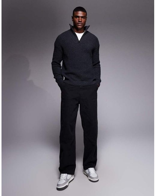 Barbour Chester Funnel Knit Jumper in Blue for Men | Lyst UK