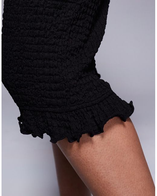 ASOS Co-ord Texture Capri Pants With Ruffle Edge in Blue | Lyst