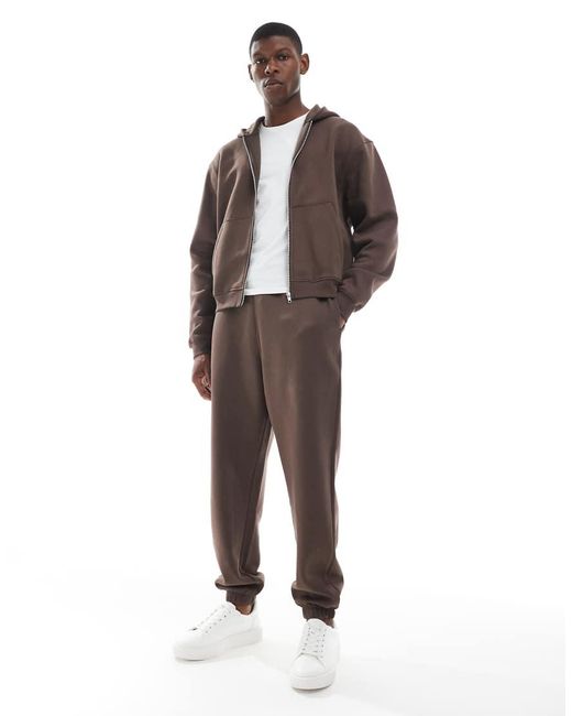 ASOS Essential Oversized Trackies in Brown for Men | Lyst UK