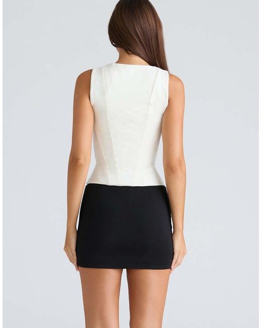 House Of Cb The Balconette Ivory Fitted Corset Top in White | Lyst UK