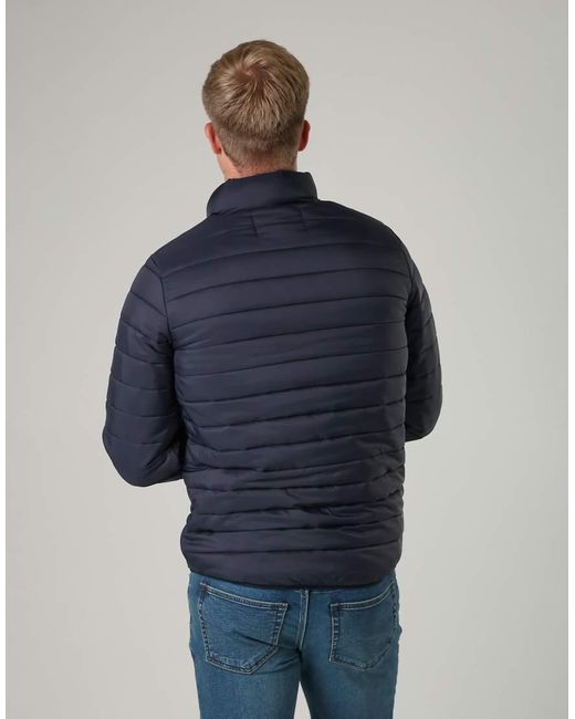 French Connection Superlight Funnel Neck Puffer Jacket in Blue for Men ...