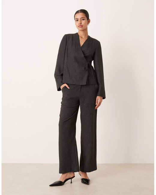 Aware Clean Tailored Wide Leg Trouser Co-ord in Black | Lyst UK