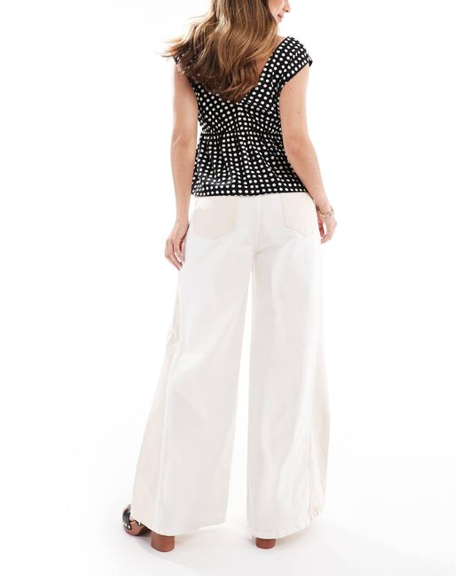 ASOS Flared Jeans With Two-tone Panels in White | Lyst