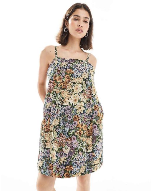 Object Premium Embroidered Cami Mini Dress in White | Lyst UK