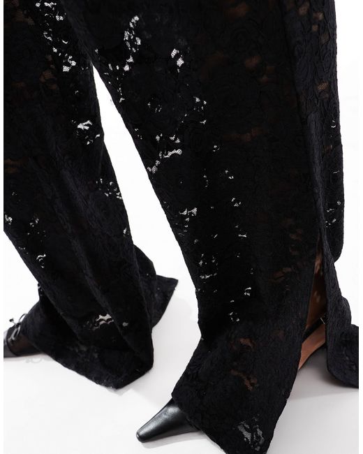 Renee Studio X Michelle Nayla Exclusive Leg Split Lace Pants in Black ...