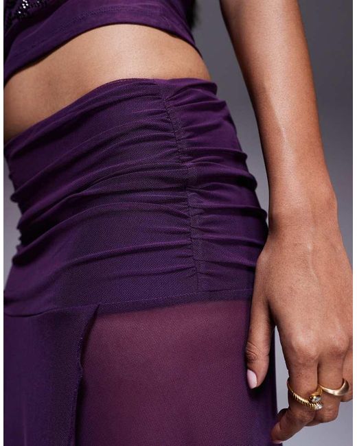 Tiger Mist Mariana Slinky Mesh Asymmetric Sheer Hem Wrap Detail Maxi ...