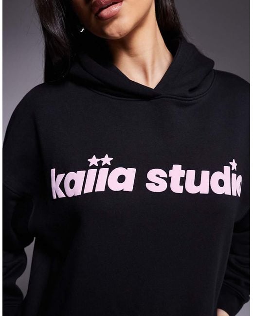 Kaiia Studio Star Logo Oversized Hoodie in Blue | Lyst UK