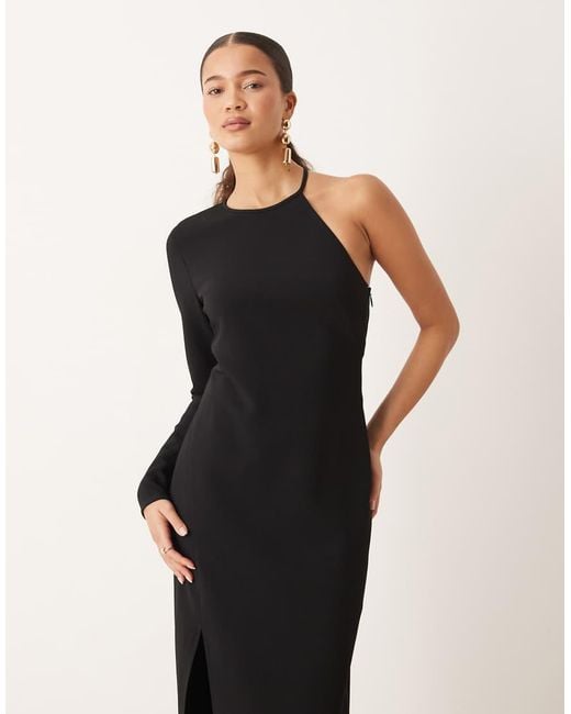 Mango Capsule One Shoulder Maxi Dress in Black | Lyst UK