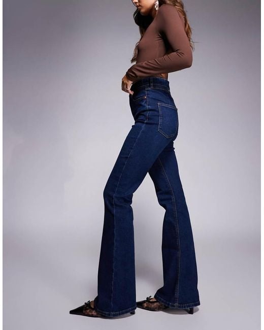 River Island Sculpt Flare Jeans in Blue | Lyst UK