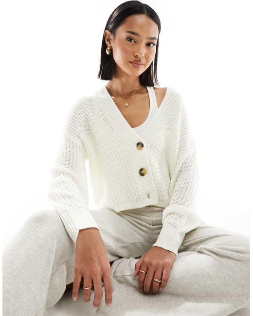 Cardigan Lavorato Crema di ONLY in Bianco | Lyst
