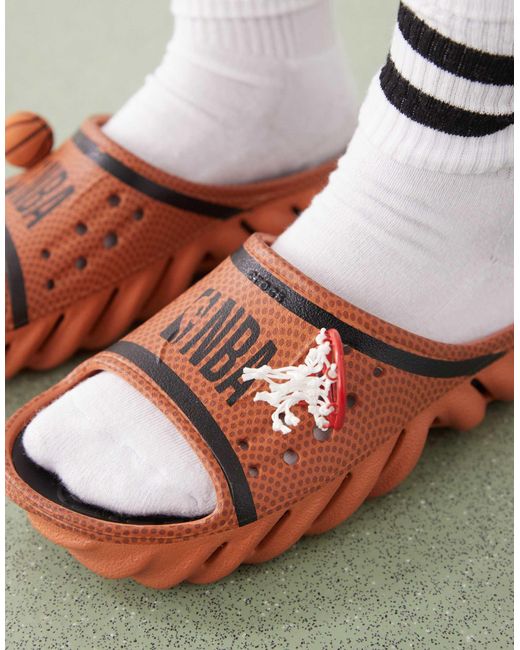 Crocs™ Nba Echo Slides in White for Men | Lyst