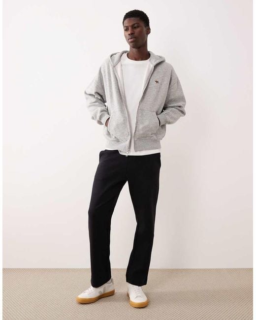 Abercrombie & Fitch Essential Zip Hoodie in Grey for Men | Lyst UK