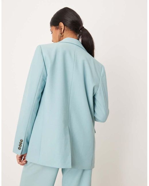 Y.A.S Oversized Blazer With Tortoise Shell Button Detail Co-ord in Blue ...