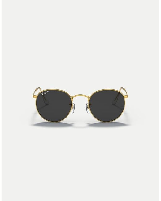 Ray-Ban Round Metal Round Polarised Sunglasses With Lens in Metallic ...