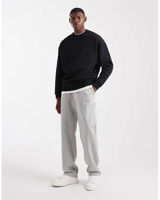 ASOS Straight Leg jogger With Side Pipping in Grey for Men | Lyst UK