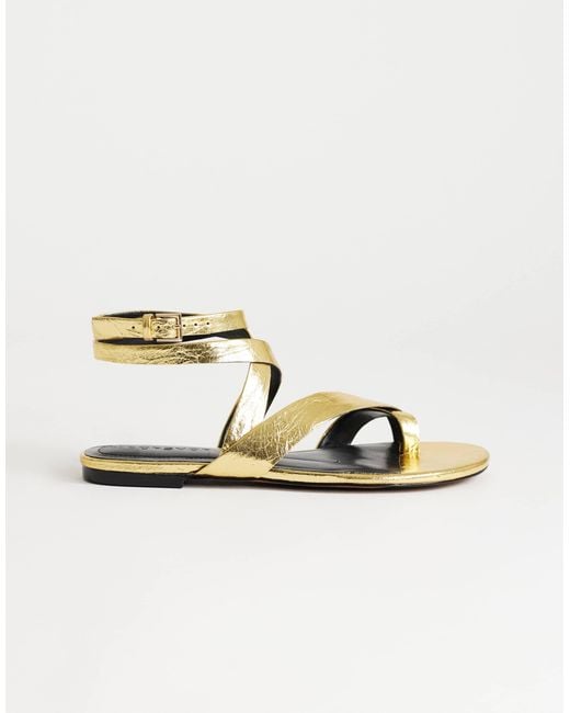 TOPSHOP Erika Flat Sandal in Metallic | Lyst