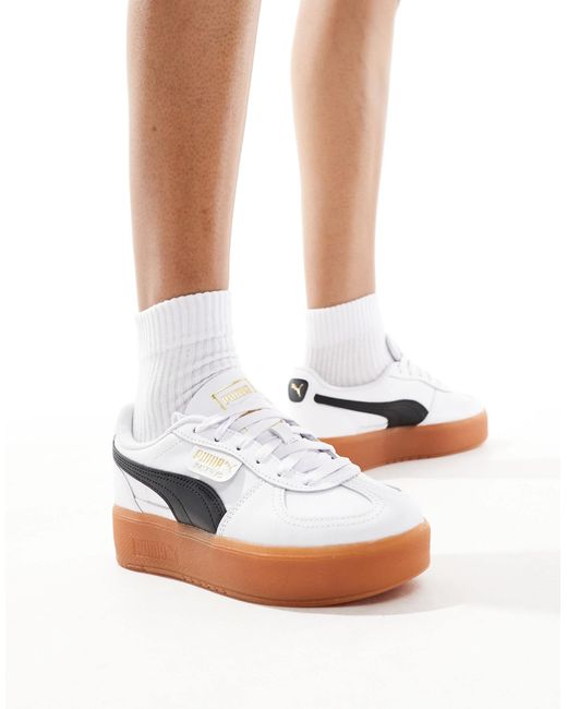 PUMA Palermo Elevata Platform Sneakers in White | Lyst