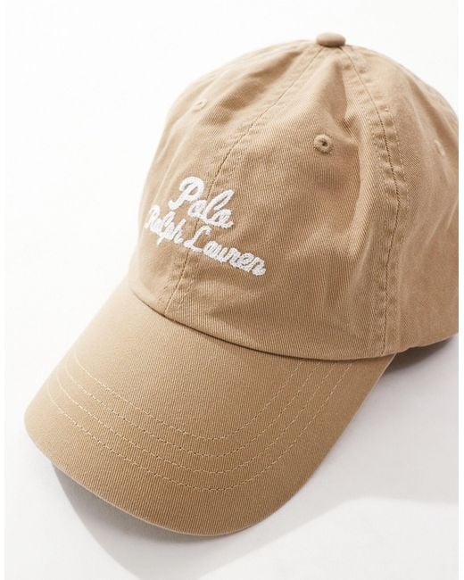 Polo Ralph Lauren Script Logo Twill Baseball Cap in Brown for Men | Lyst