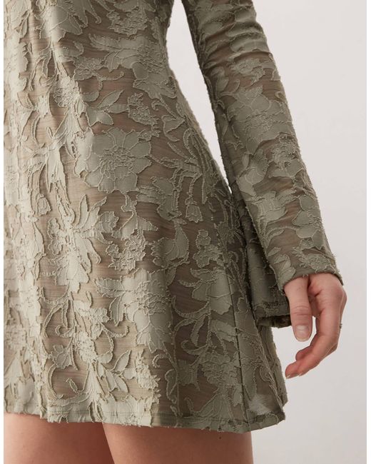 Reclaimed (vintage) Textured Jersey Mini Dress With Flared Sleeves in ...