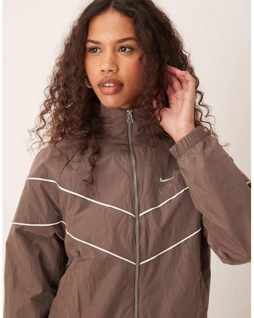 Nike Windrunner Track Jacket in Brown | Lyst UK