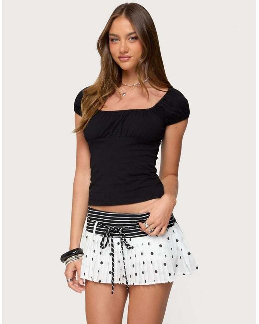 Edikted Oleana Gathered Bust Top in Black | Lyst UK
