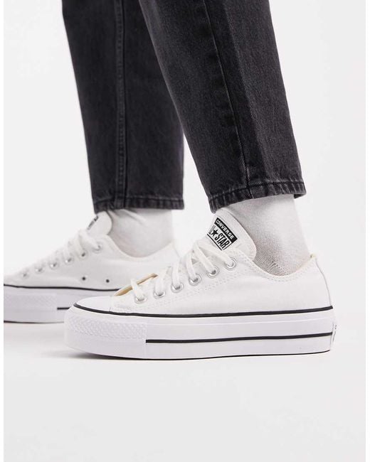 Converse Chuck Taylor Lift Ox Platform Sneakers in White | Lyst UK