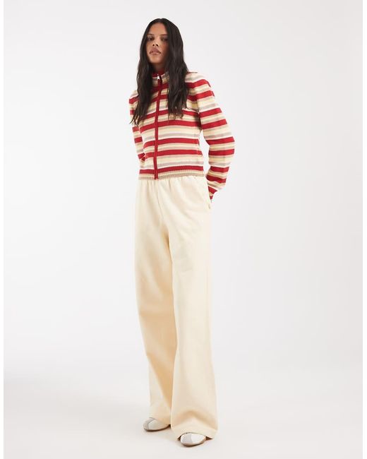 adidas Originals Essential Wide Leg Joggers in Natural | Lyst UK
