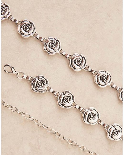 My Accessories Curve Rose Chain Belt in Blue | Lyst UK