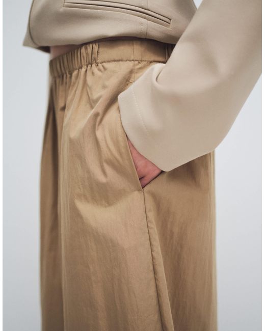 ASOS Cotton-nylon Blend Pull-on Balloon Pants in Natural | Lyst
