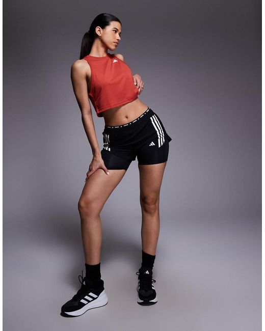 adidas Originals Adidas Training Cropped Tank in Red | Lyst UK