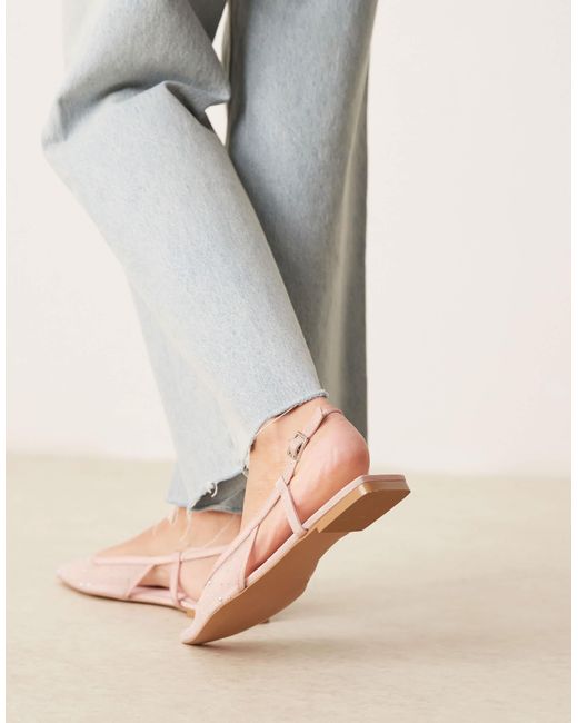 ASOS Lorraine Slingback Ballet Flat in Natural | Lyst