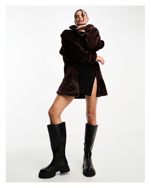 adidas Originals 'neutral Court' Faux Fur Coat With Trefoil in Black ...