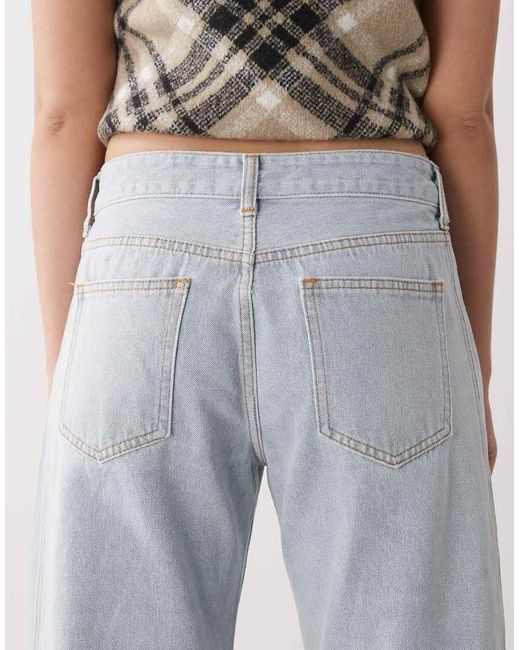 Lioness Denim Low Rise Barrel Leg Side Seam Detail Jeans | Lyst UK