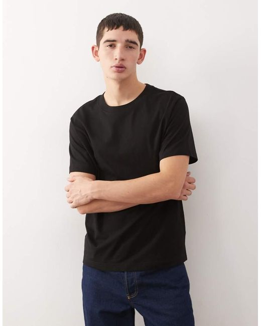 Weekday Classic Boxy Fit Heavyweight Jersey T-shirt in Black for Men ...