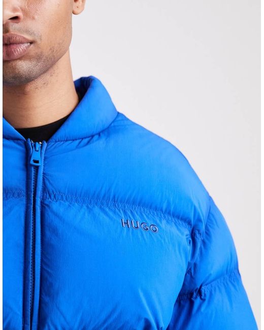 HUGO Braden Relaxed Fit Chunky Puffer in Blue for Men | Lyst UK