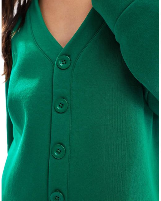 ASOS Sweat Cardigan in Green | Lyst