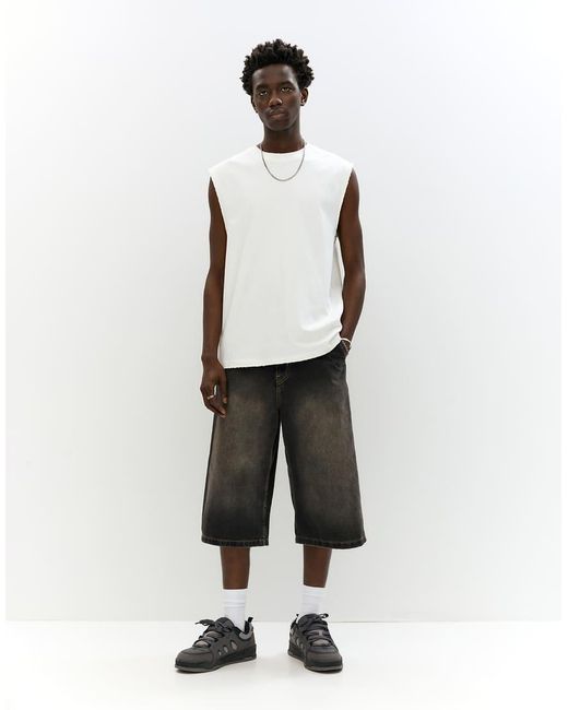 Pull&Bear Super baggy Stwd Jorts in Black for Men | Lyst UK