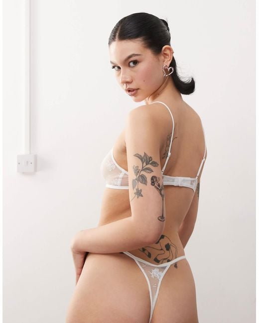 Weekday Zelda 2-pack Lace Thong in Brown | Lyst