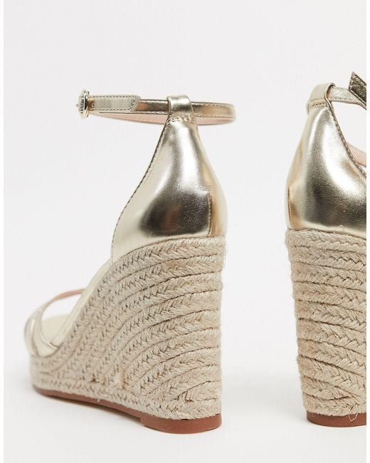 Mango Espadrille Wedges in Gold (Metallic) - Lyst